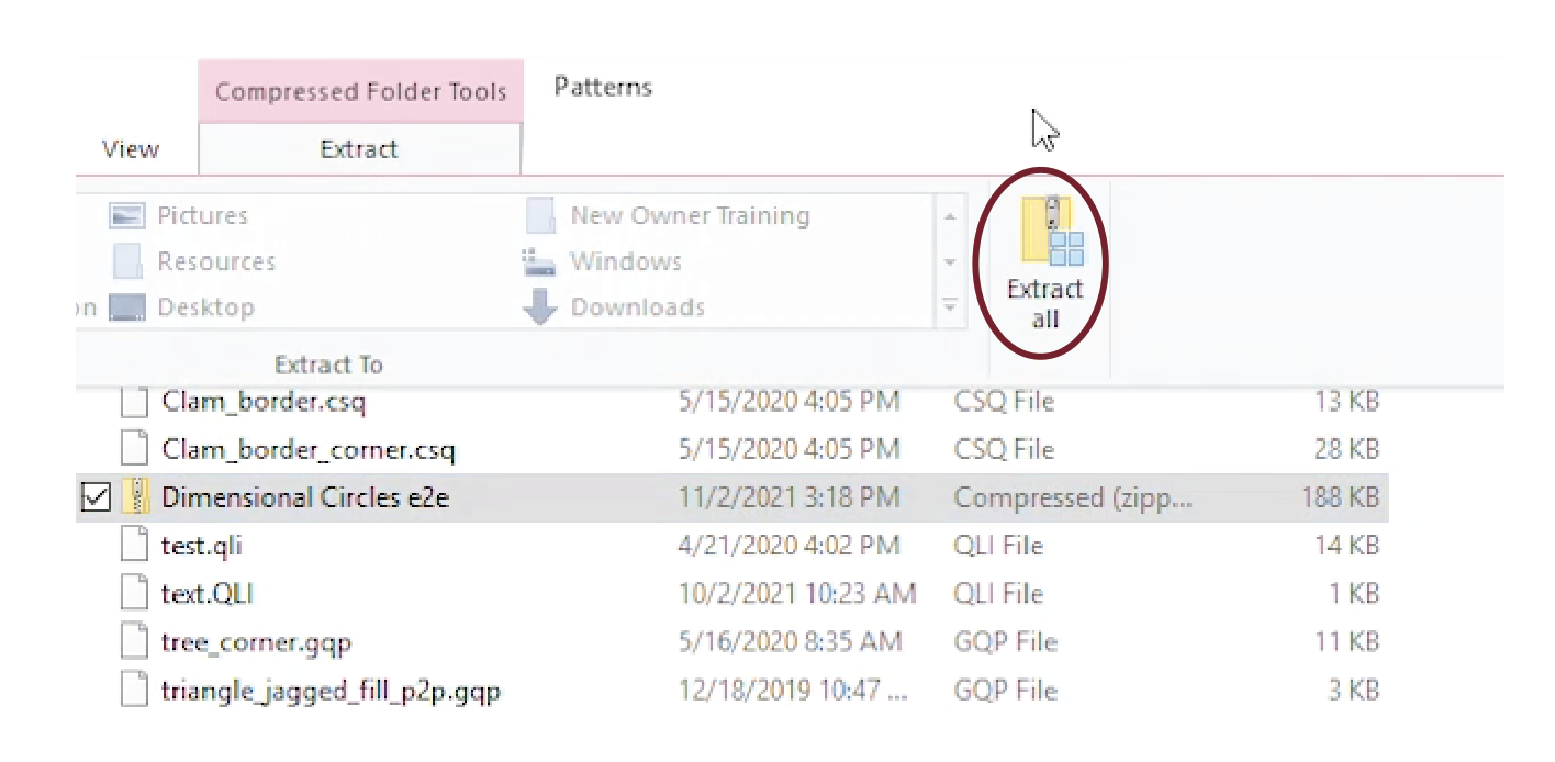 Import Patterns in the Patterns Tab